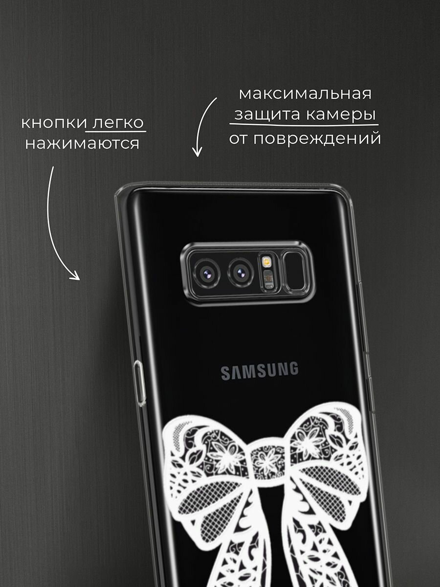 Чехол на Samsung Galaxy Note 8 / Самсунг Галакси Нот 8 с принтом "Черно-белый бант 2" — фото 1