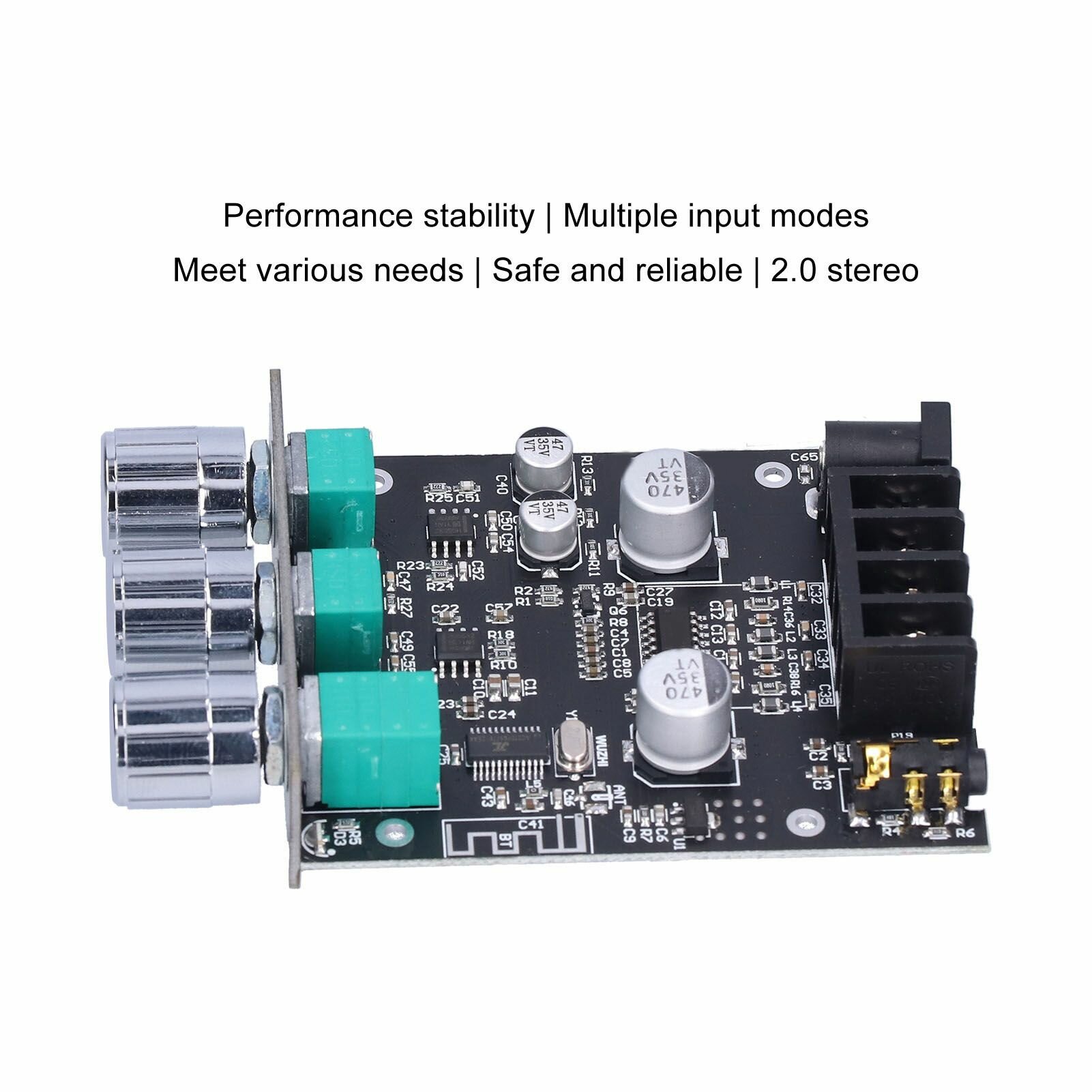 Модуль усилителя мощности, мини-высоко-низкая регулировка 2,0, двухканальный стереофонический аудиоусилитель 2x50 Вт, плата постоянного тока от 9 до 24 В