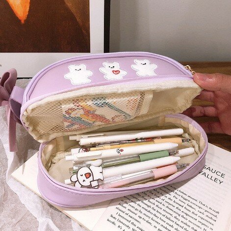 Сердечный двойной пенал для девочек инс ветер простой пенал большой вместимости для учащихся средней школы сумка для хранения канцелярии, размеры упаковки: 70*45*60см, количество в упаковке: 112, 15.4кг