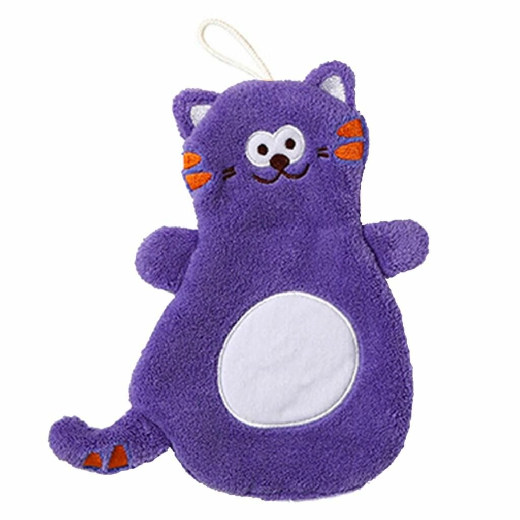 Детское полотенце с котиком, Фиолетовый