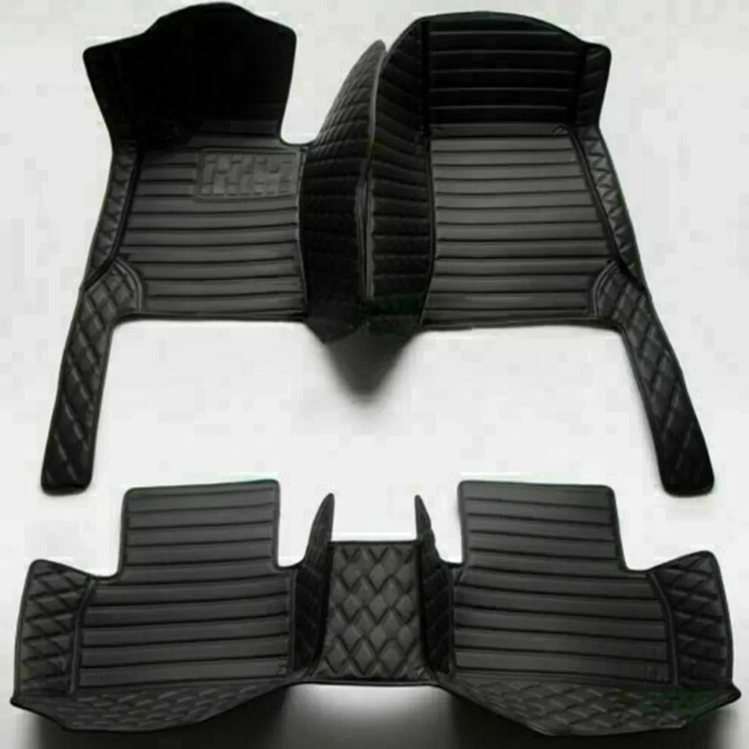 Полный комплект автомобильных ковриков для Polar Stone 01 7 мест 2023 2024 2025 Striped All Black