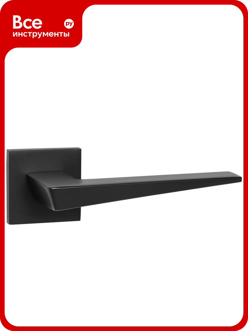 Ручка раздельная AJAX K. JS51. TRIO BL-24 черный 48217, алюминиевый корпус, квадратная форма для межкомнатных дверей