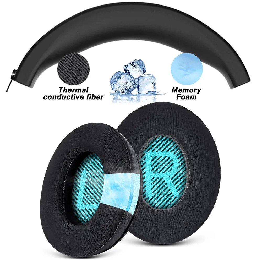 Амбушюры для наушников BOSE из кожи с эффектом памяти Black Ice Combo