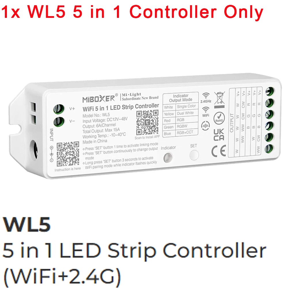 Miboxer WL5 5 в 1 LED контроллер, 2.4G WiFi