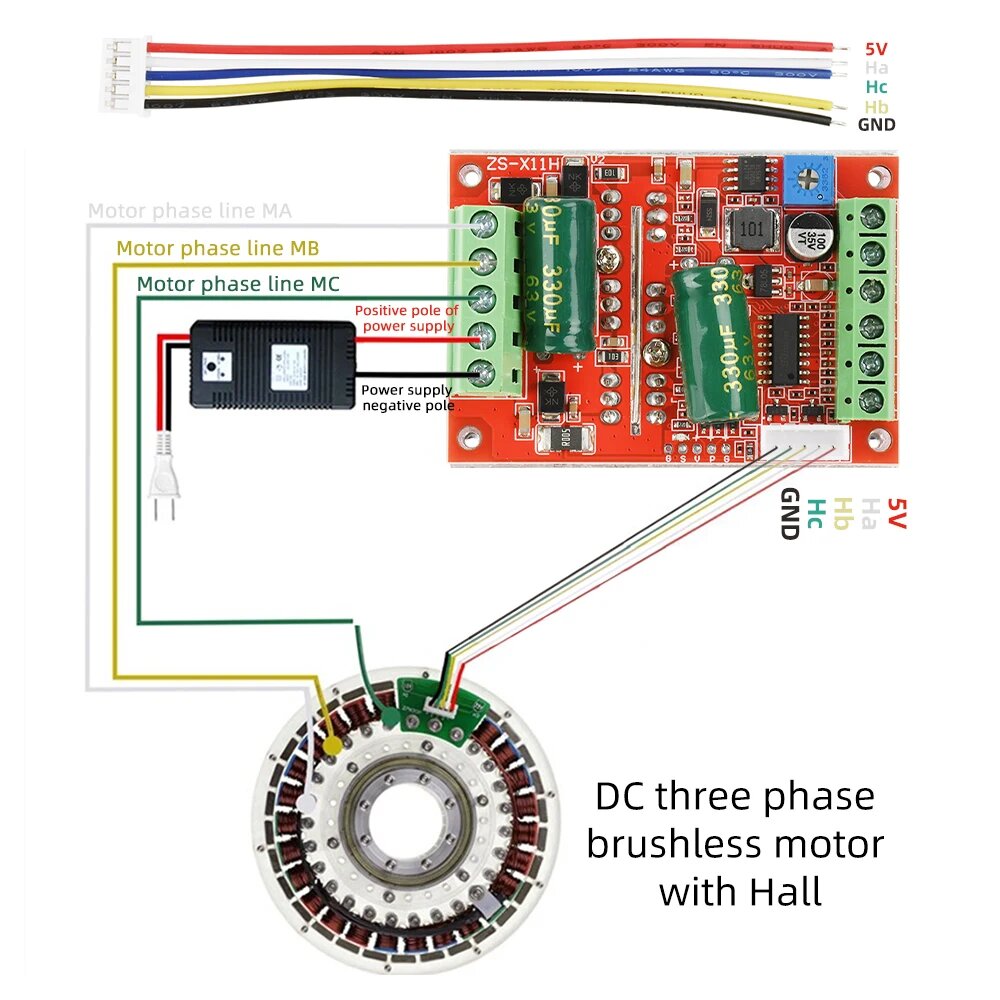 Aideepen Brushless DC motor controller Hall Motor