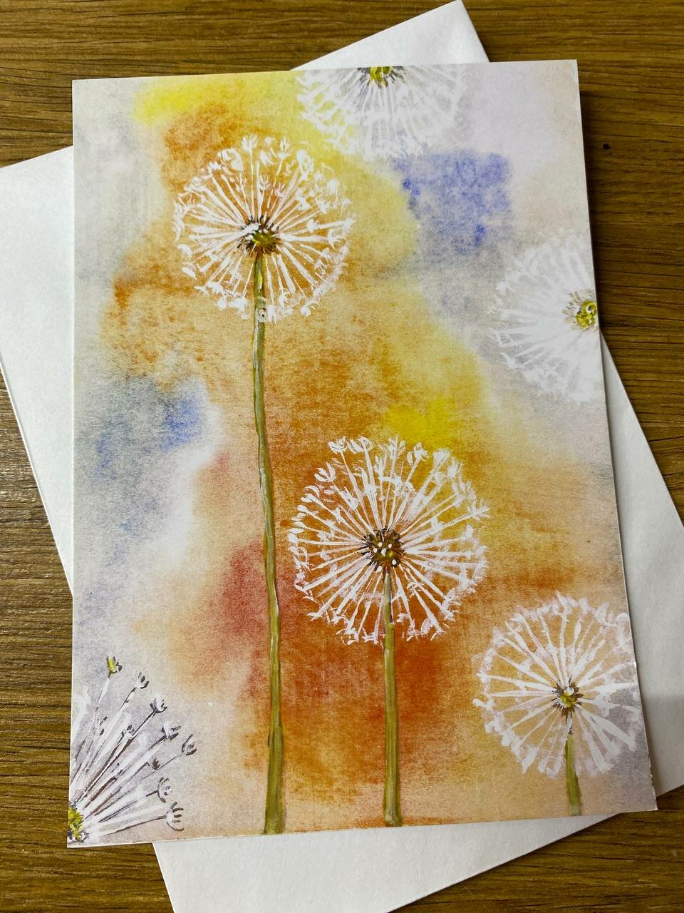 Авторская открытка Надежды Томиловой "Одуванчики"