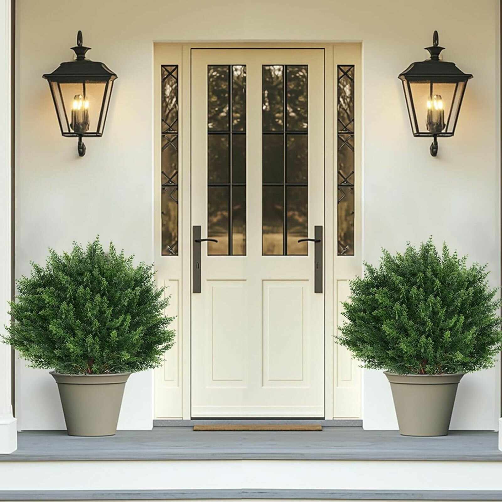 2pcs искусственное кипарисовое топиаривое дерево реалистичное искусственное кипарисовое растение на открытом воздухе