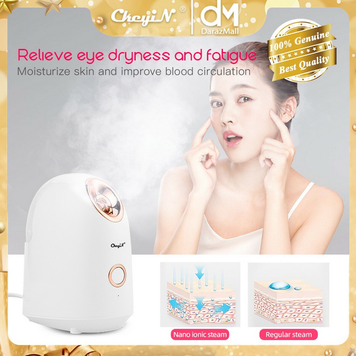 Паровая ванночка для лица, нано-ионная теплым паром, портативная сауна для дома, глубокое очищение пор лица, ежедневное увлажнение кожи MR446