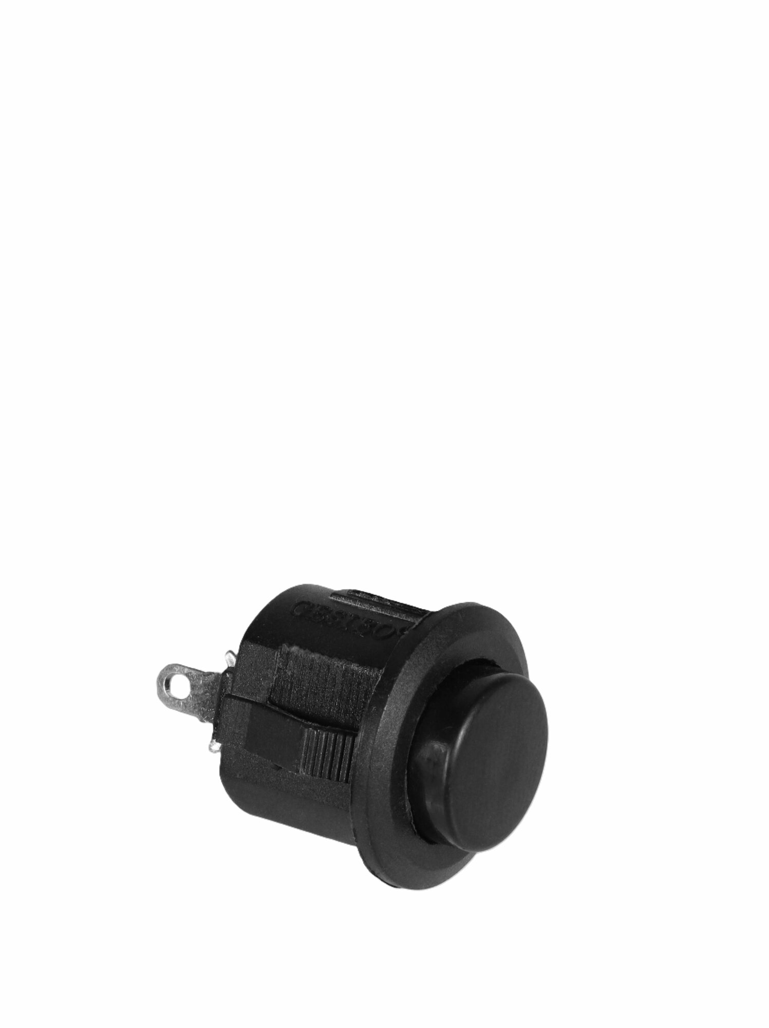 Кнопка без фиксации черная 10А, 12-250В