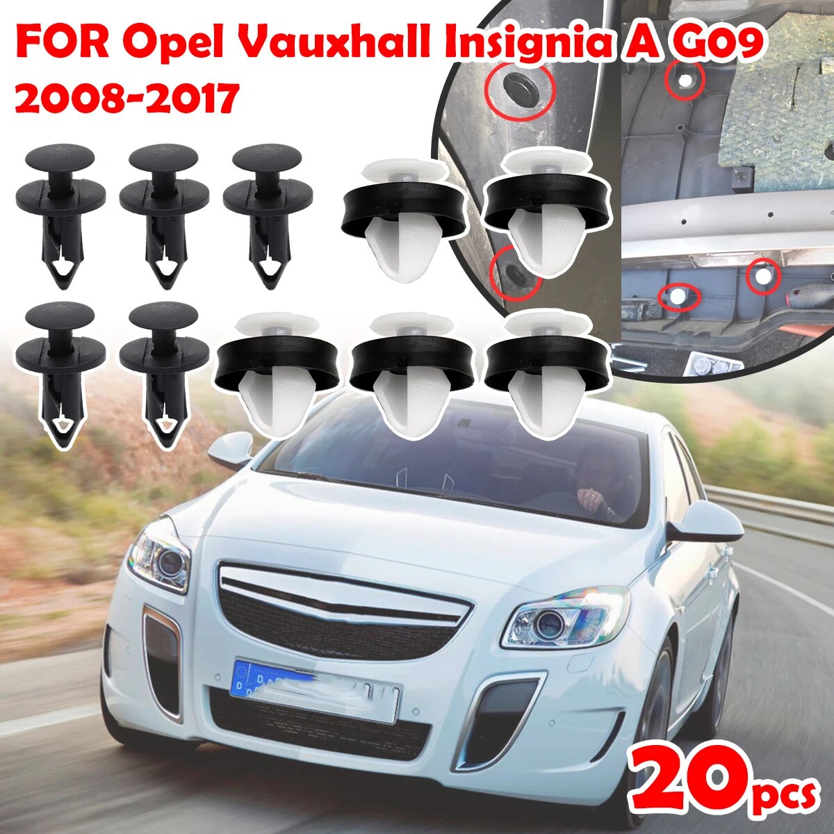 Подложка двигателя, бампер, крыло, дверь, молдинг, полоса бампера, заклепки, зажимы для ковров для Opel Vauxhall Insignia A G09 2008 2009-2017