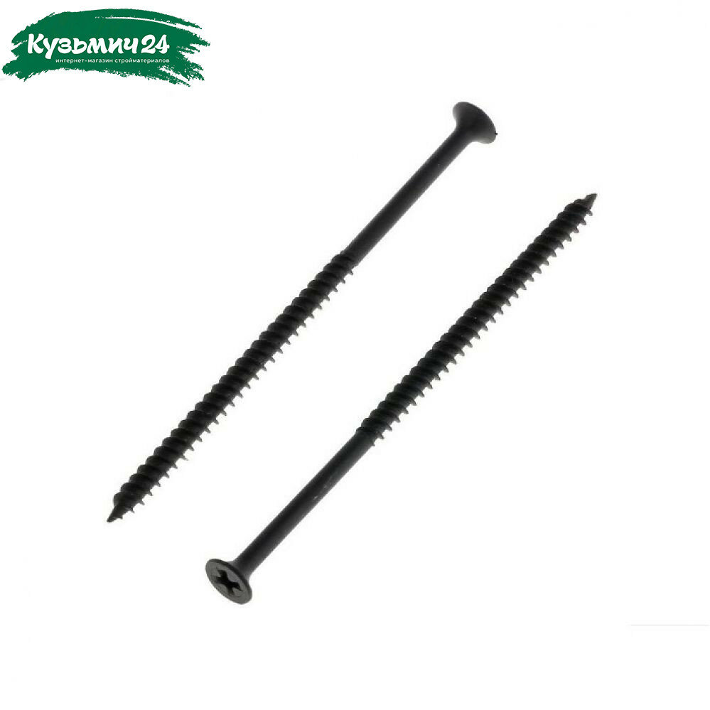 Саморез Жесть по дереву, черный, ГД 4.2х75, 100 шт, контейнер 500 мл