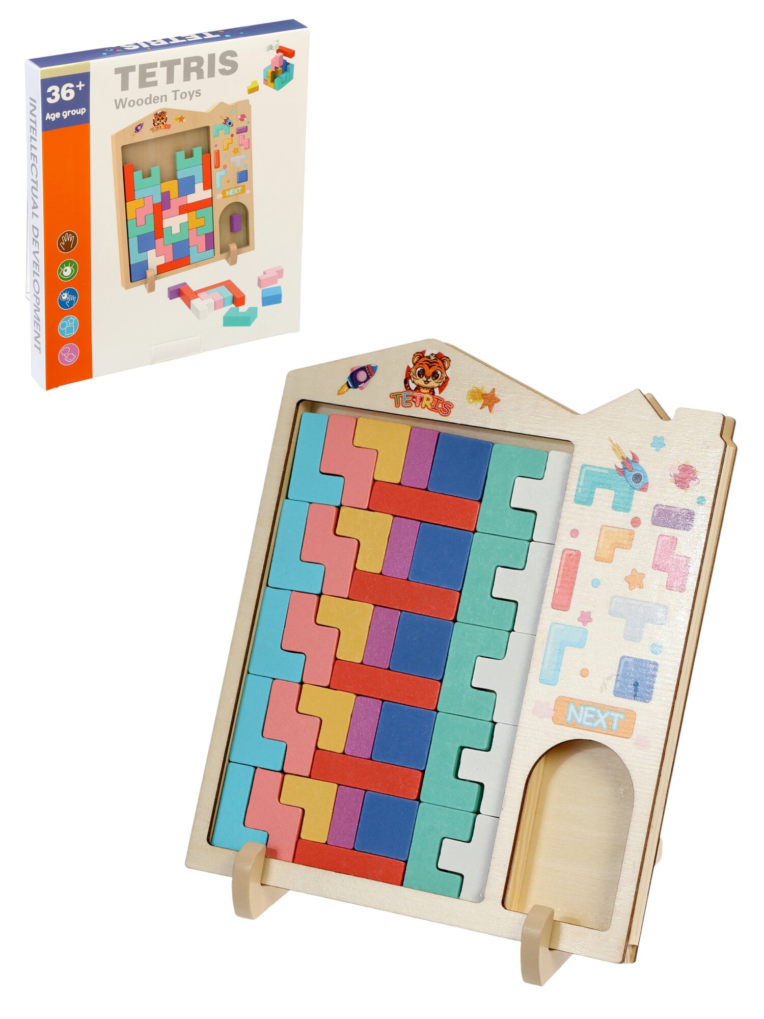 Развивающая головоломка «Тетрис», деревянный, развивающий, 3+