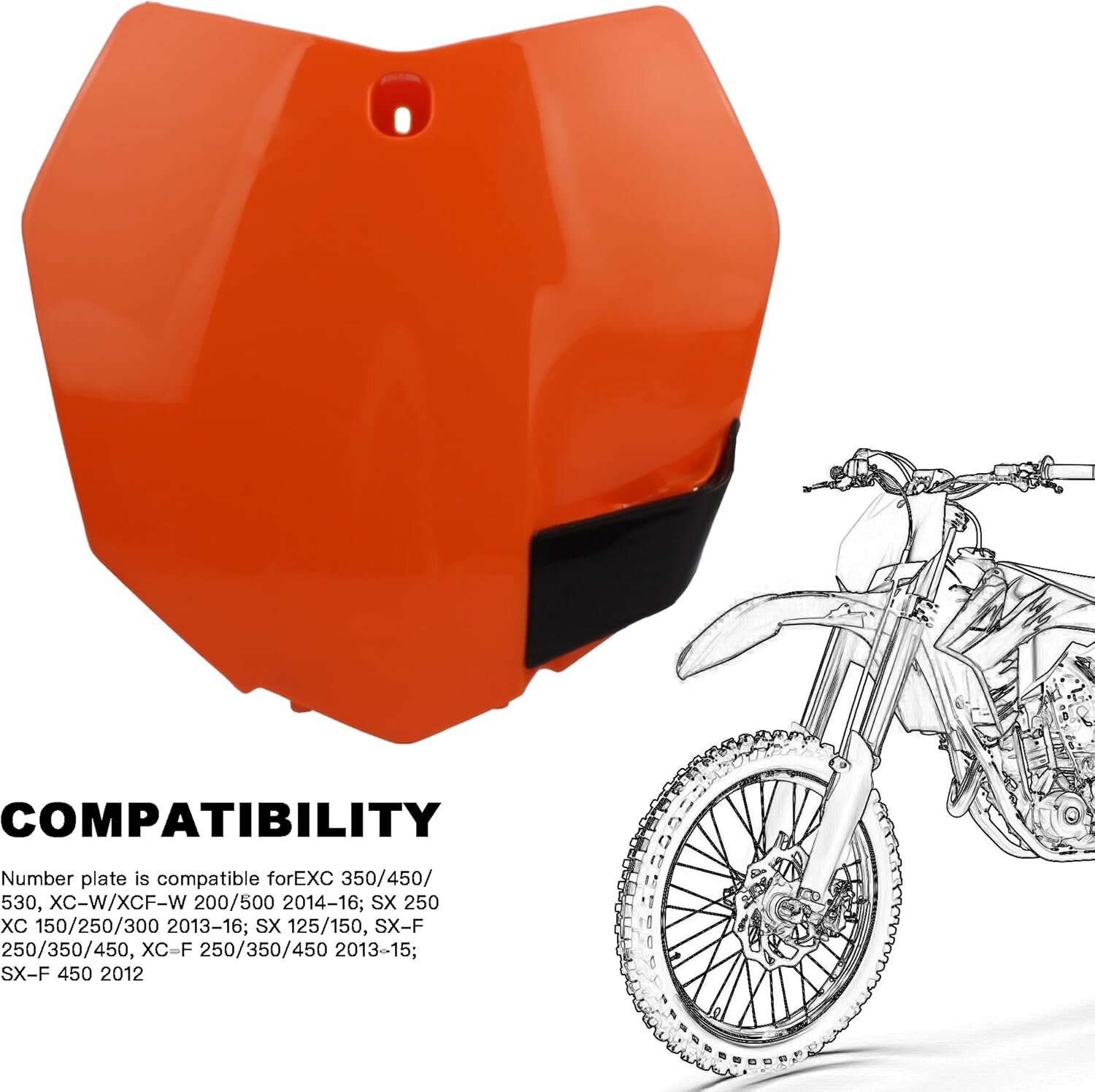 Щиток (площадка) переднего номера для KTM SX SXF XC XCF 125-450 2013-2015