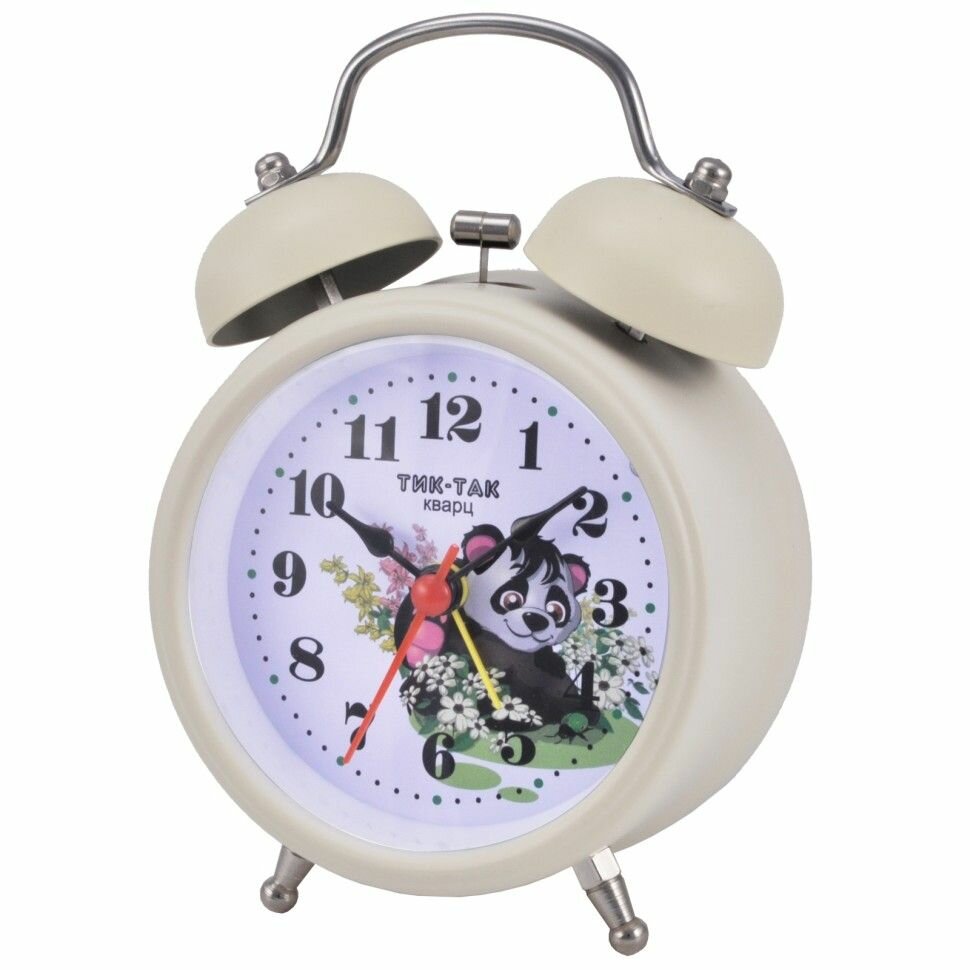 ТИК-ТАК Будильник кварцевый детский бежевый