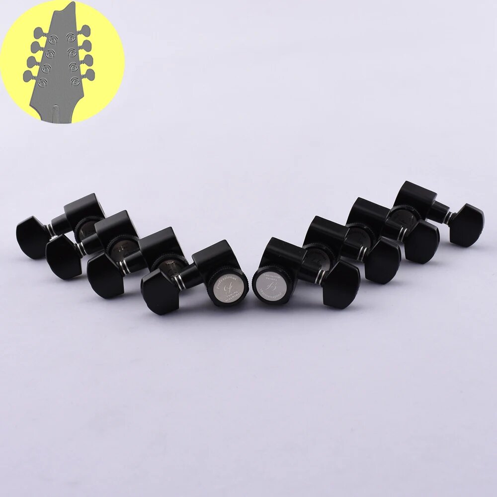 GuitarFamily тюнеры для гитары 6/7/8 струн chrome Черный, BK R4 and L4