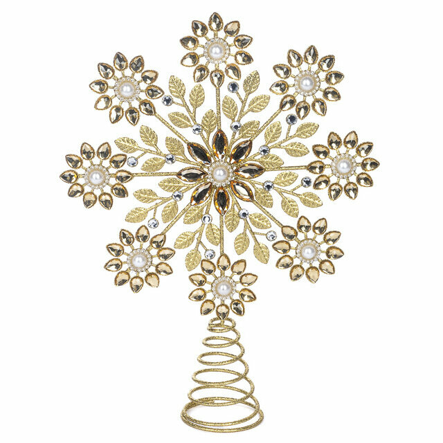 Верхушка на елку Снежинка Pearl Flower 36 см, Goodwill (Гудвилл), TR19063
