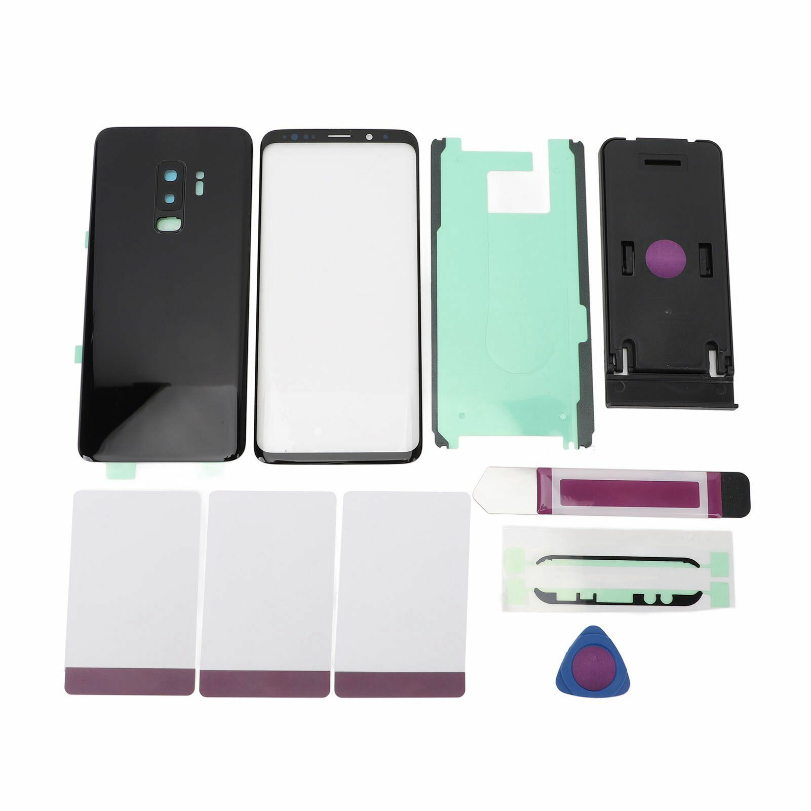 Заднее стекло и линза для Galaxy S9+ Plus, черный