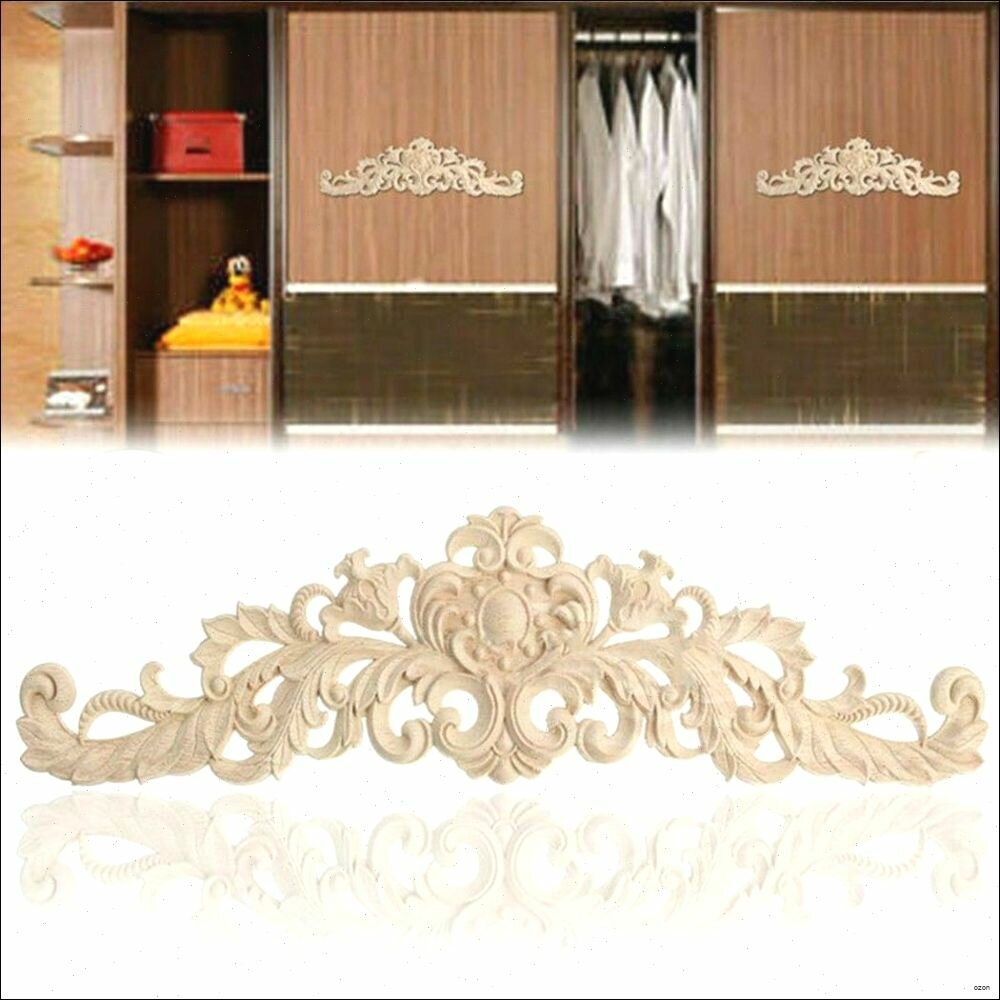 Деревянная резная аппликация DIY декоративная мебель неокрашенные молдинги