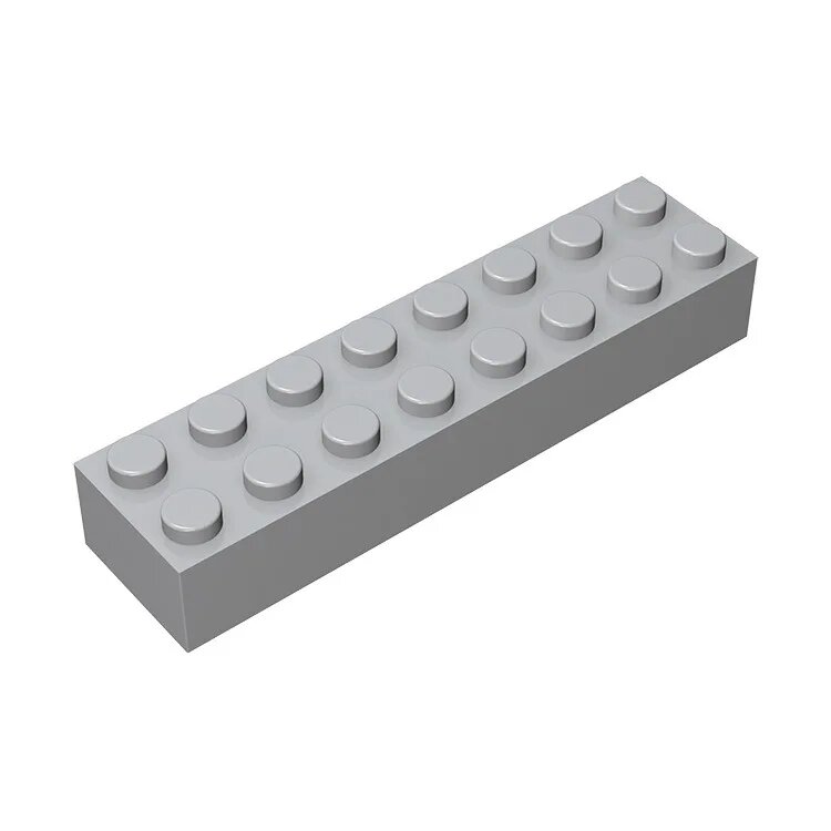 Конструктор JIAJIALE кирпичик 2x8, серый, 100шт