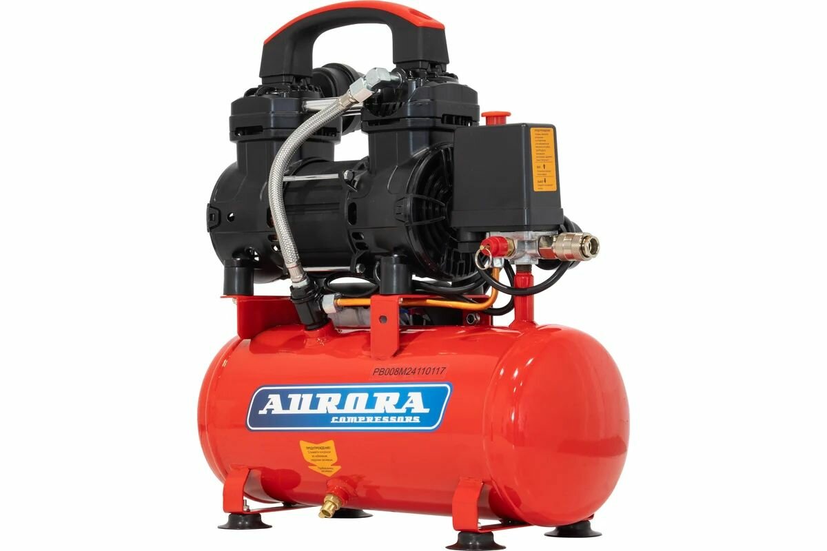 Компрессор Aurora PASSAT-8M BLACK тихий, без масл. (8л, 160л/мин, 0.81кВт) 39009
