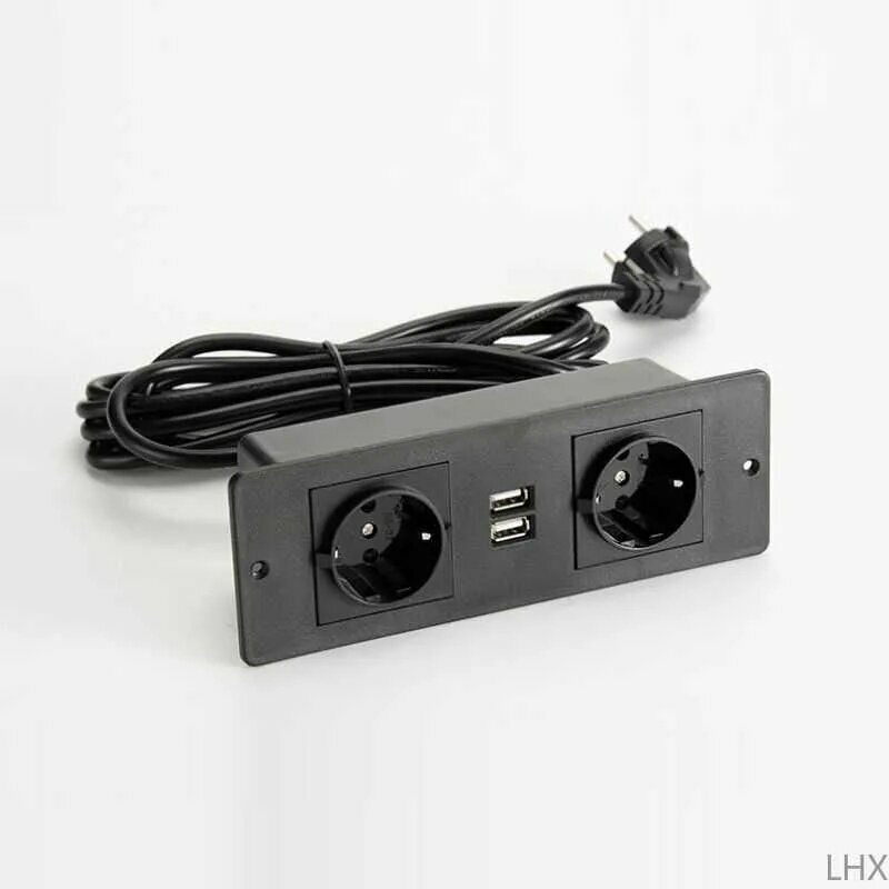 Встраиваемая розетка скрытой установки, удлинитель с защитными шторками и заземлением, для столешницы, стола, мебели, тройник, для кухни