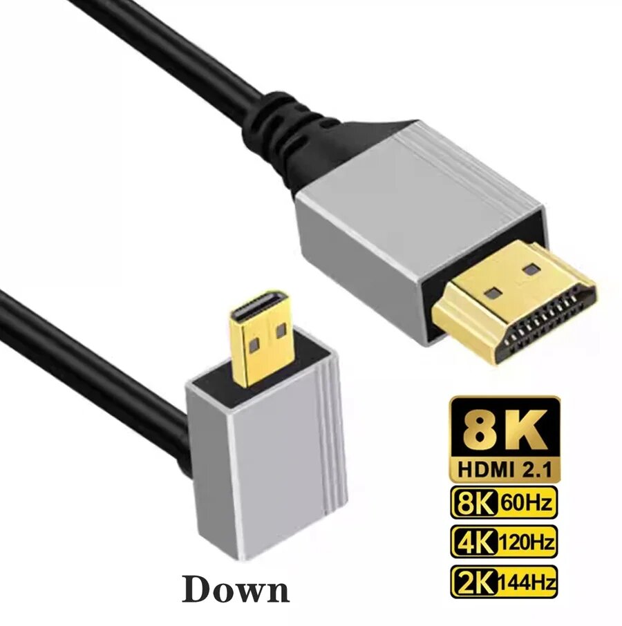 UXG Кабель HDMI Micro HDMI 90 градусов Micro DOWN-HDMI, 0.5m