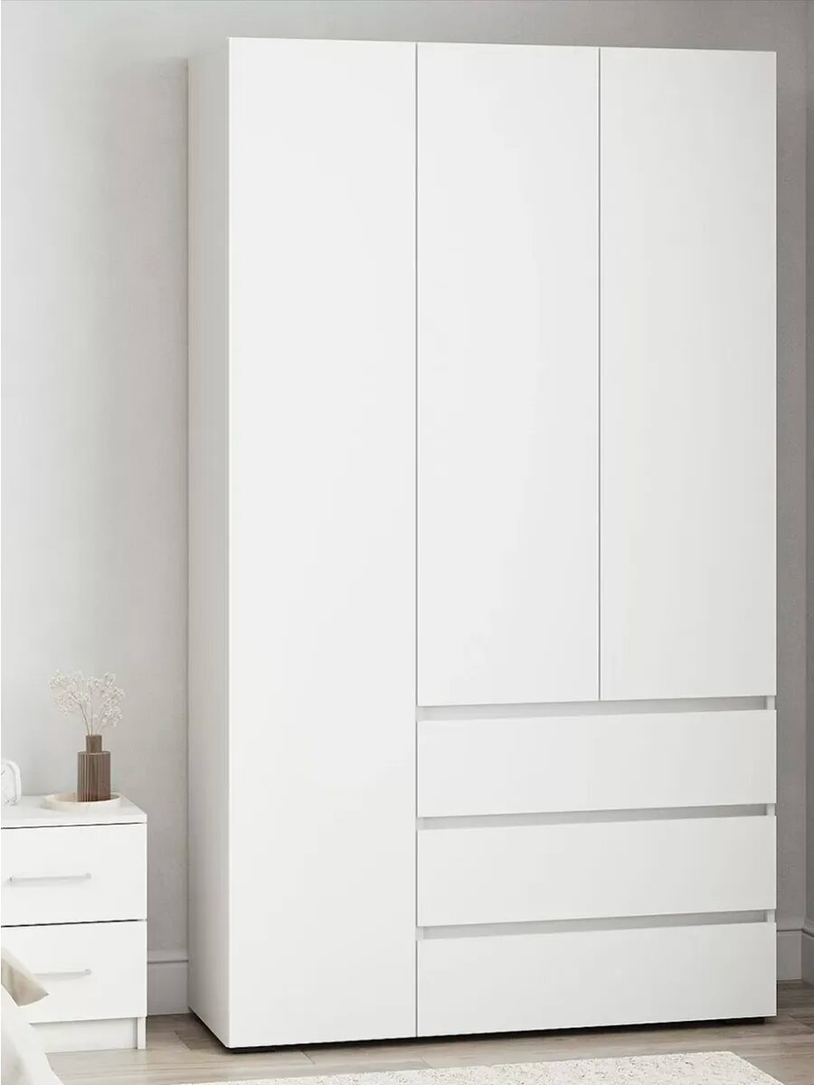Шкаф 3х створчатый для одежды Хелен ШК 06 120,0х210,0х46,5 см, белый