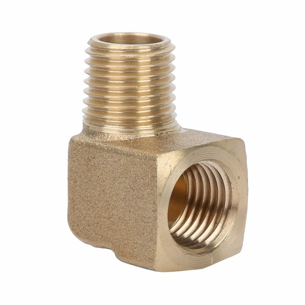 1/4" латунный NPT 90-градусный угловой фитинг-соединитель с наружной и внутренней резьбой, прочный сантехнический адаптер