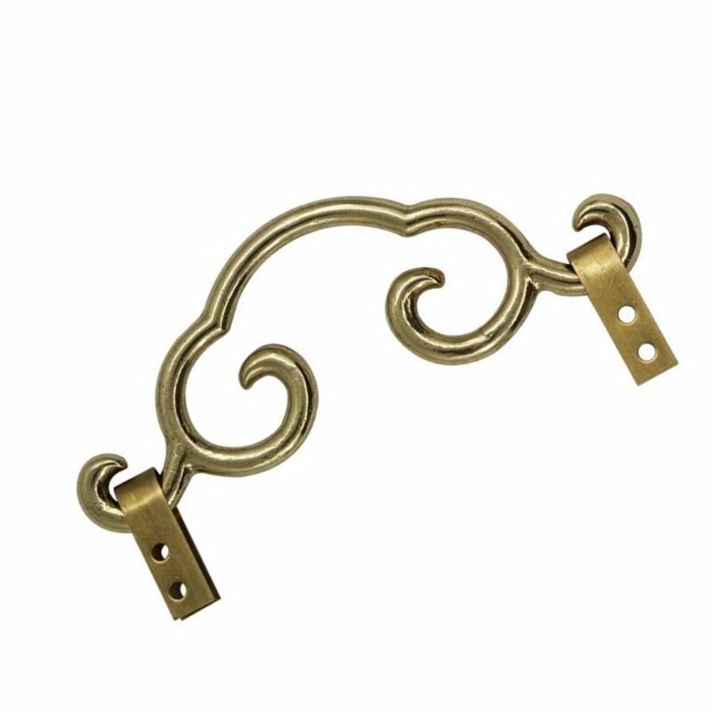 Китайская ретро латунная фоторамка с декоративным зеркальным крючком-T1801-цвет латуни 11,2 см