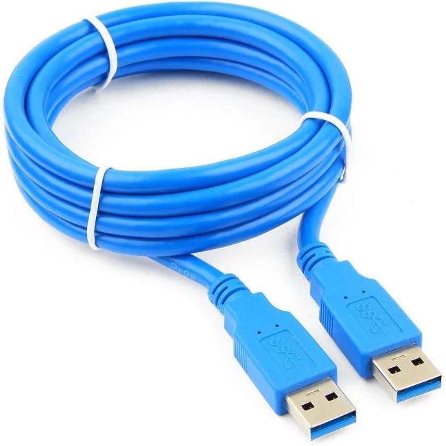 CCP-USB3-AMAM-6 Кабель USB3.0 Cablexpert CCP-USB3-AMAM-6, AM/AM, двойной экран, медь, Pro, 1.8м, синий, пакет