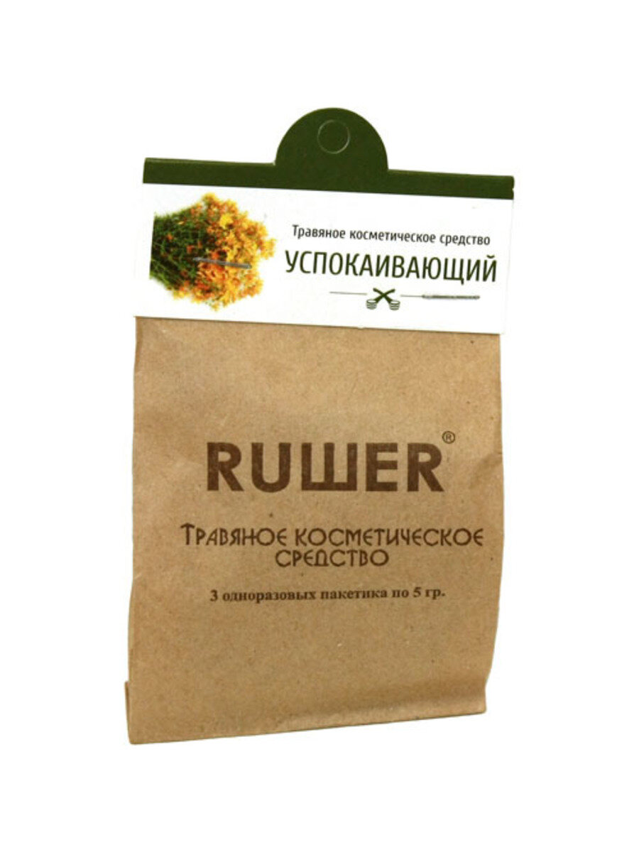Травяное косметическое средство RUШER "Успокаивающий", для ванны, 3 пакетика