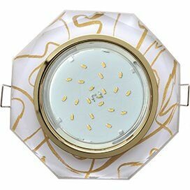 1 шт. Ecola GX53 H4 5312 Glass Стекло 8-угольник с прямыми гранями золото - золото на белом 38x133 (к+) Экола h4design
