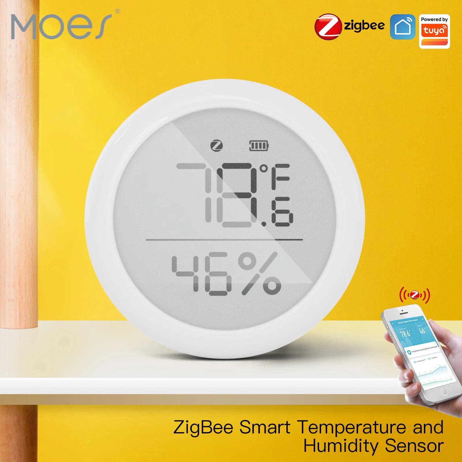 MOES Tuya Smart ZigBee Датчик температуры и влажности