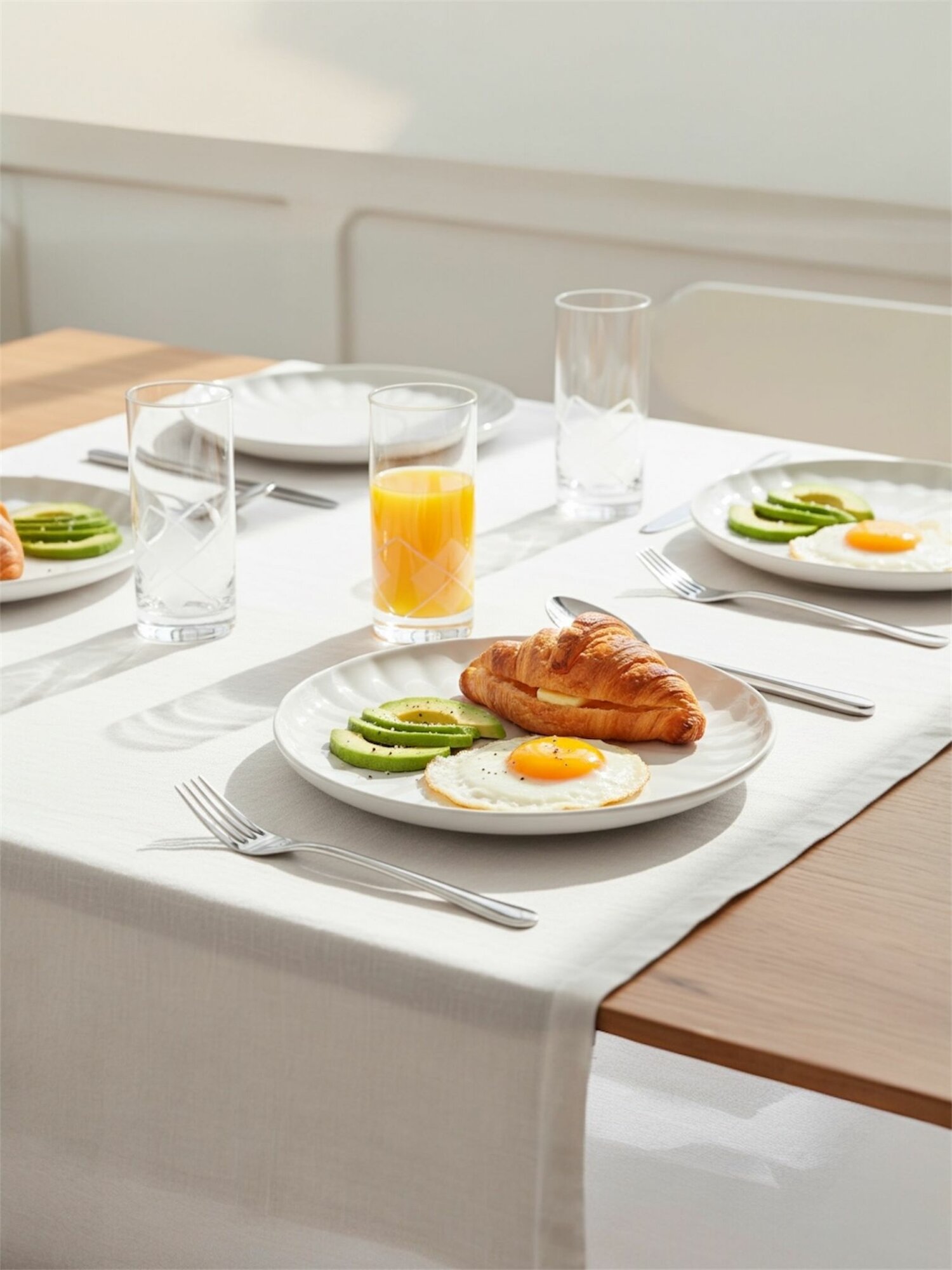 Набор фарфоровых тарелок обеденных 26см лотос 2шт, цвет белый. STENOVA HOME