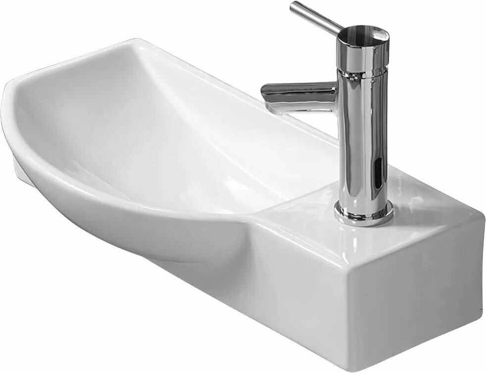 Раковина маленькая в туалет Weltwasser WW Aisbach 7945 GL-WT 45 R мини, подвесная, прямоугольная, фаянсовая, белая, 45 см