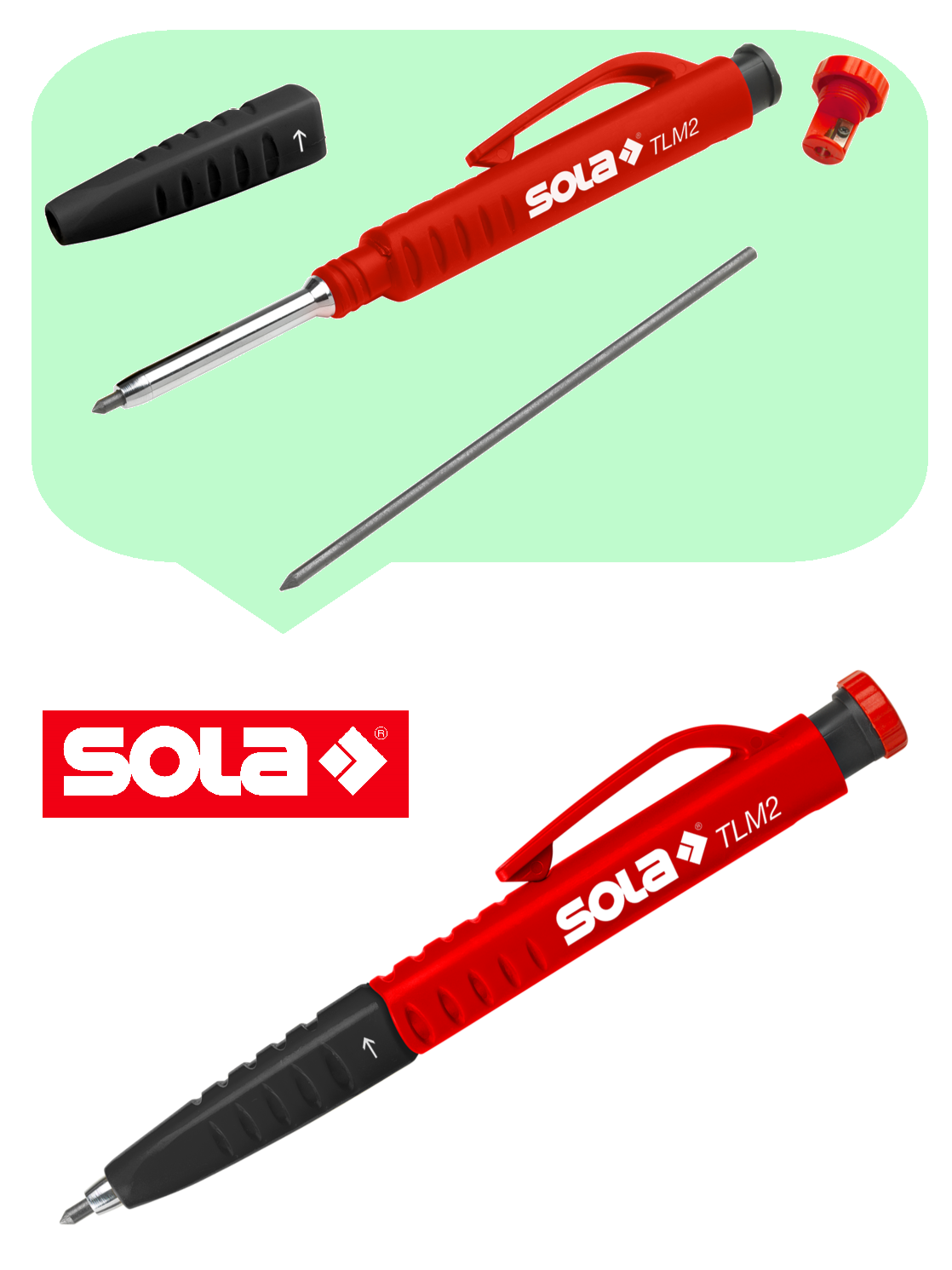 Карандаш механический SOLA TLM2 для отверстий до 45мм с встроенной точилкой (66041120)