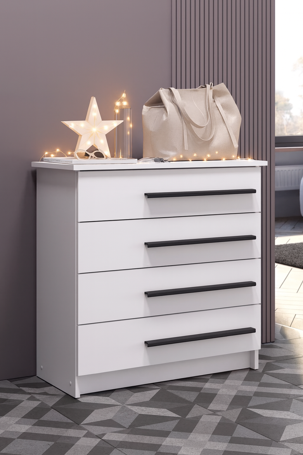 Деревянный комод для одежды с ящиками в спальню и прихожую Тефия