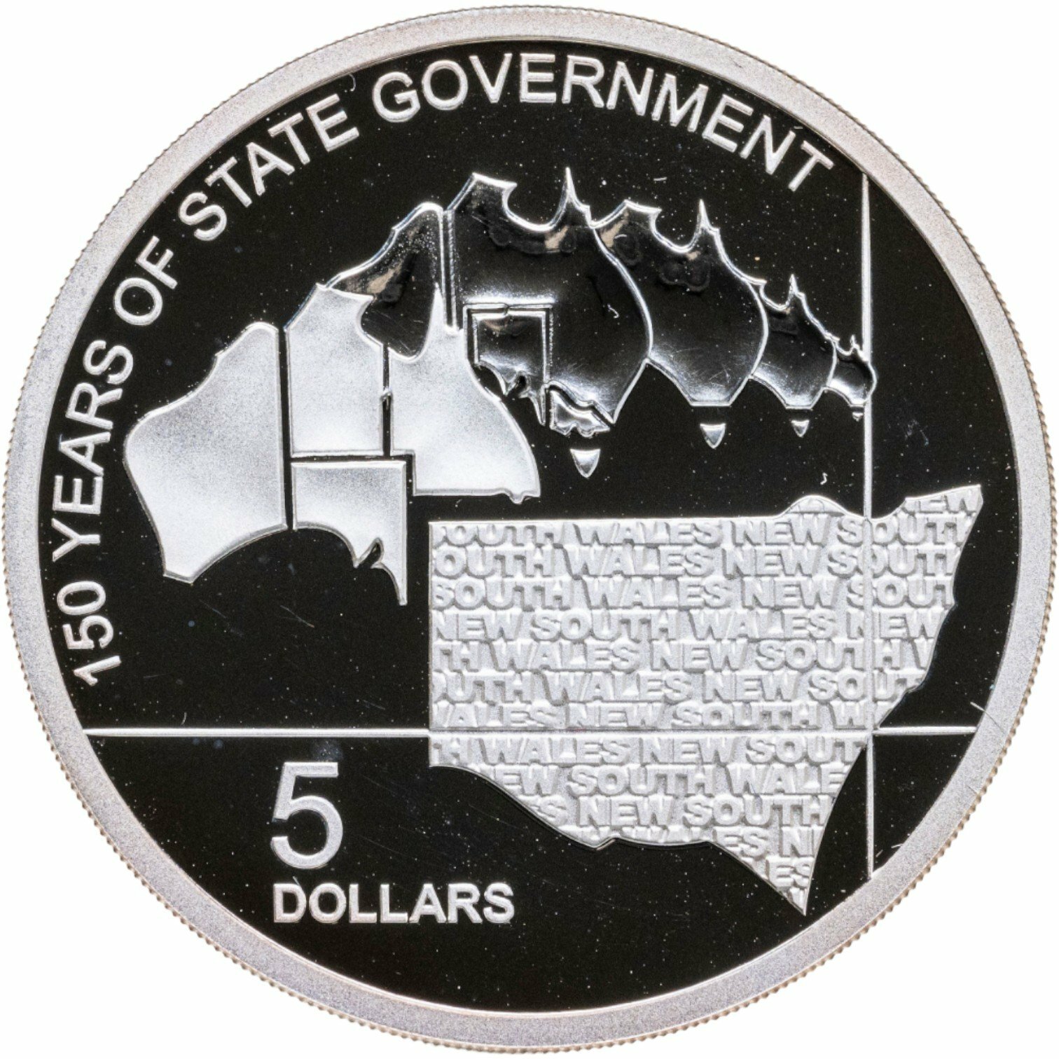 Австралия 5 долларов 2006 "150 лет государству - Новый Южный Уэльс", в футляре с сертификатом, Серебро 999, в сохранности Proof