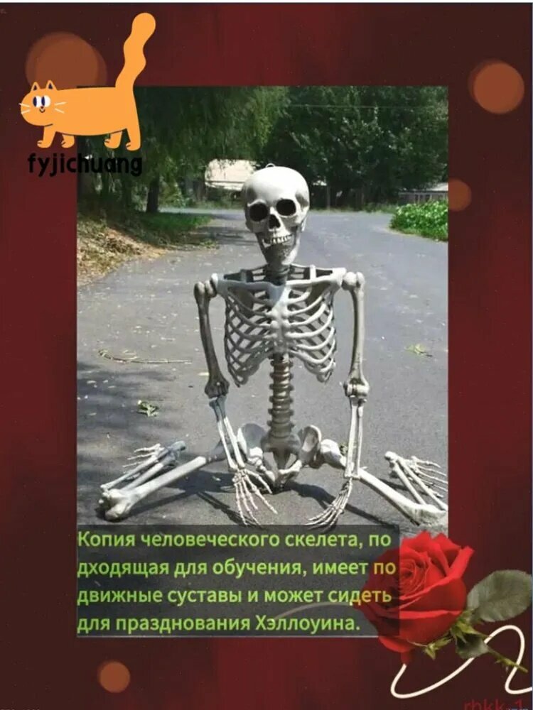 Декоративный скелет 170см для Хэллоуина
