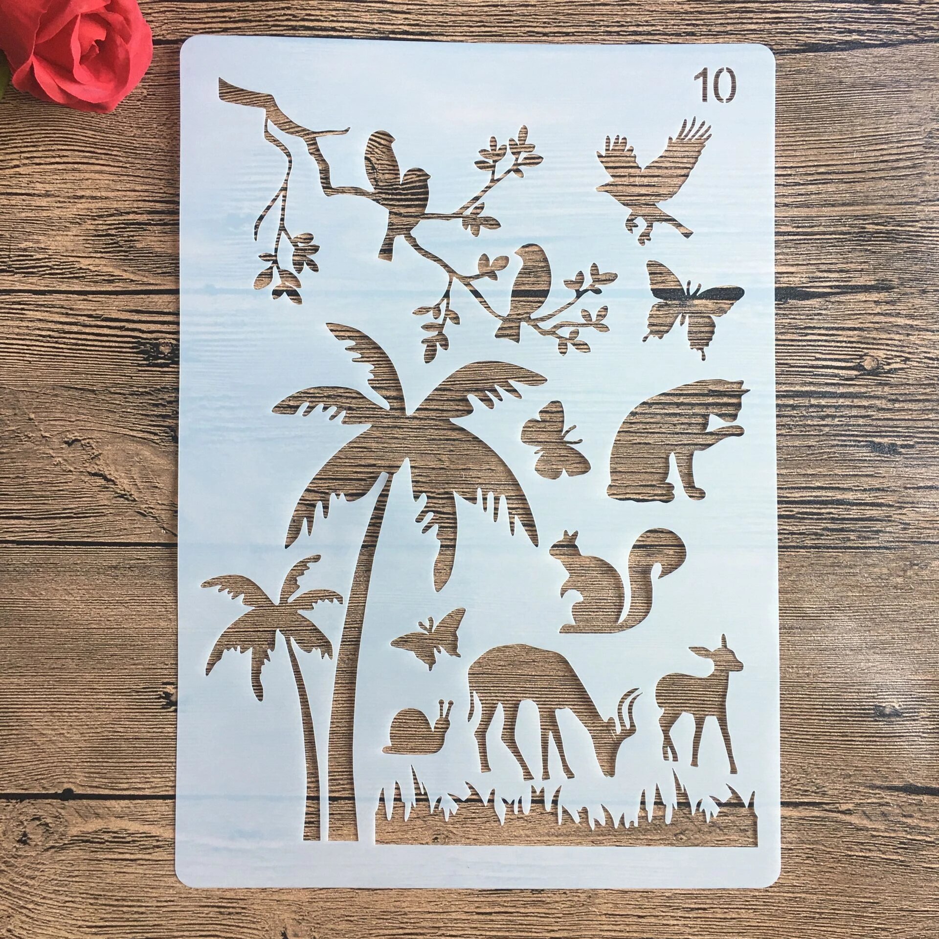 Трафарет животный мир, 29*21 см, Цвет: 10