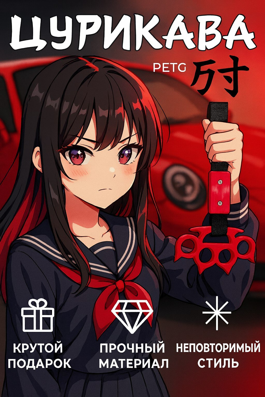 Цурикава "Кастет с шипами" красный