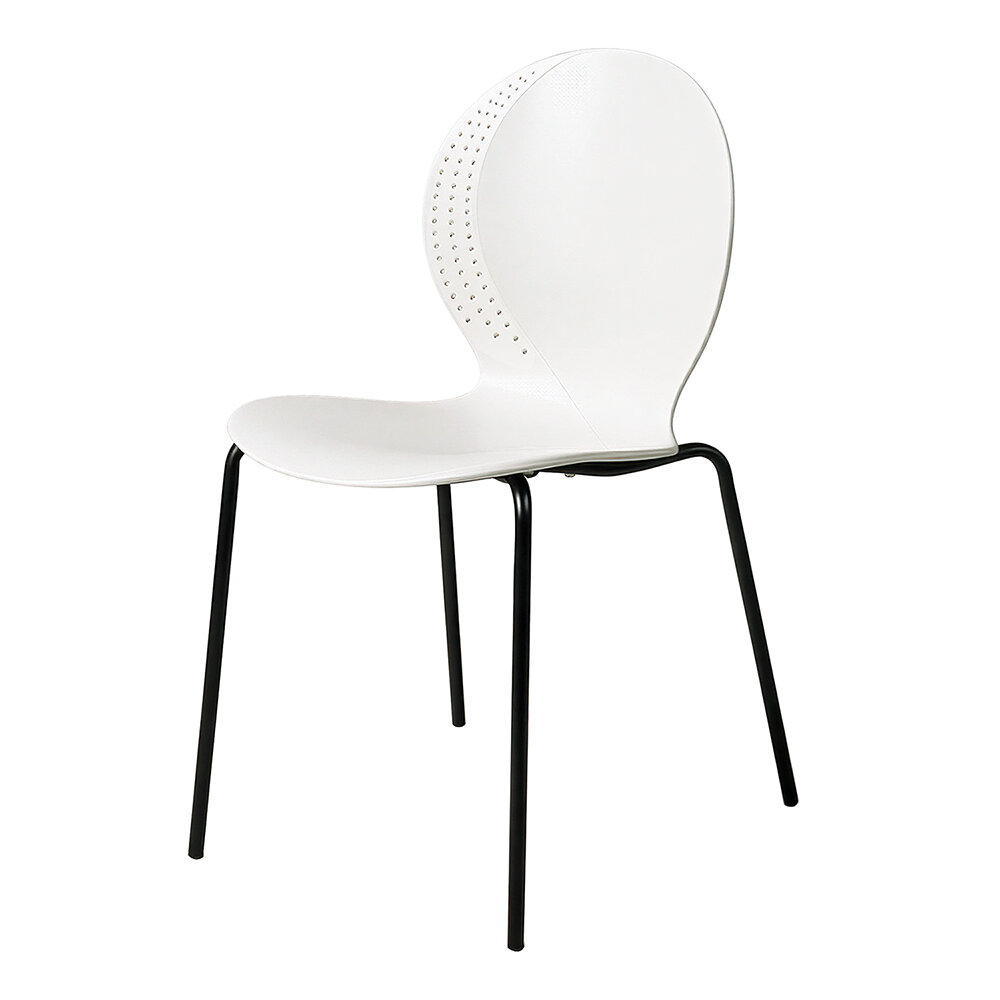 Комплект из 2-х стульев Wave белый с черными ножками