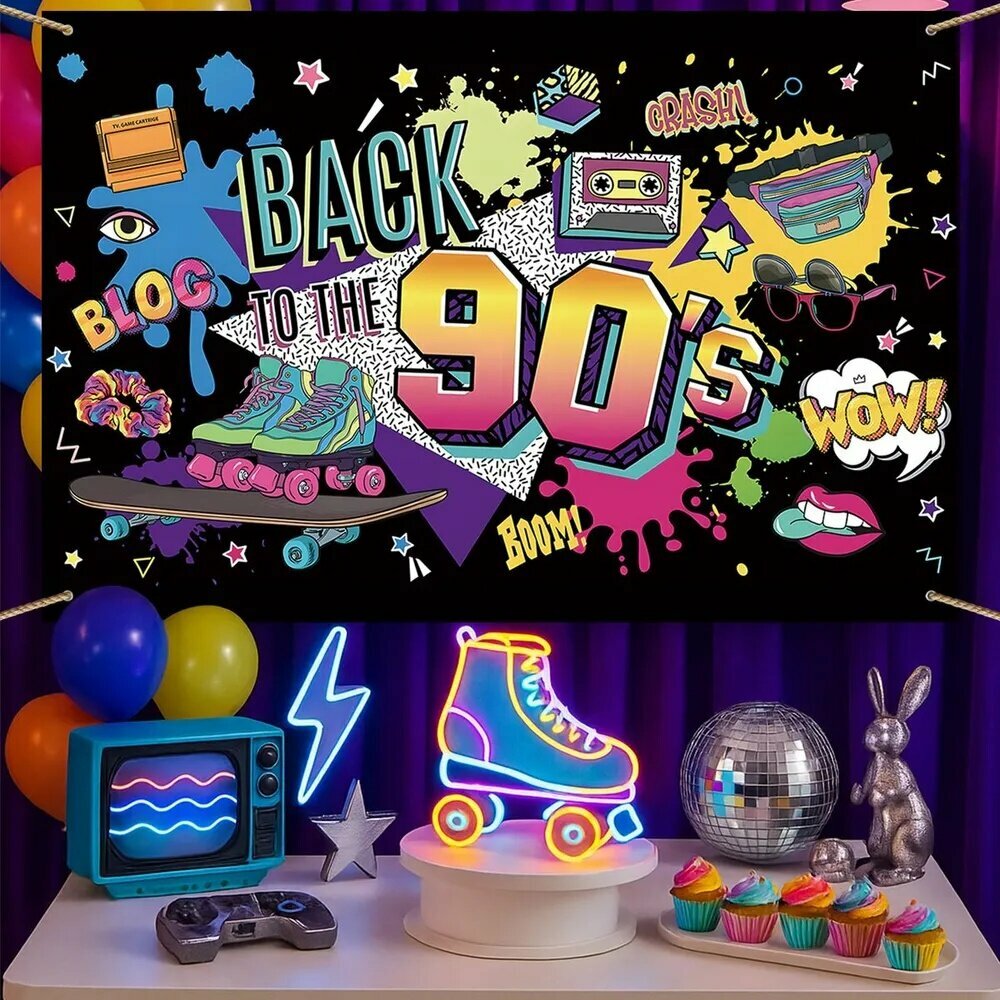 Баннер для праздника "В 1990-е годы", 150 см х 100 см