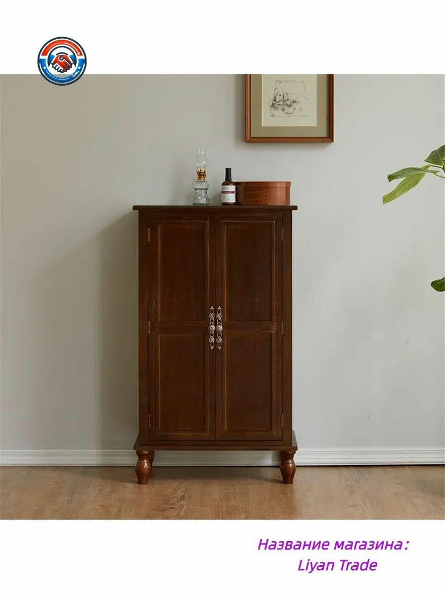 Буфет-шкафчик для кухни и столовой, компактный сервант с полками и закрытым отсеком, функциональная мебель для хранения посуды и продуктов