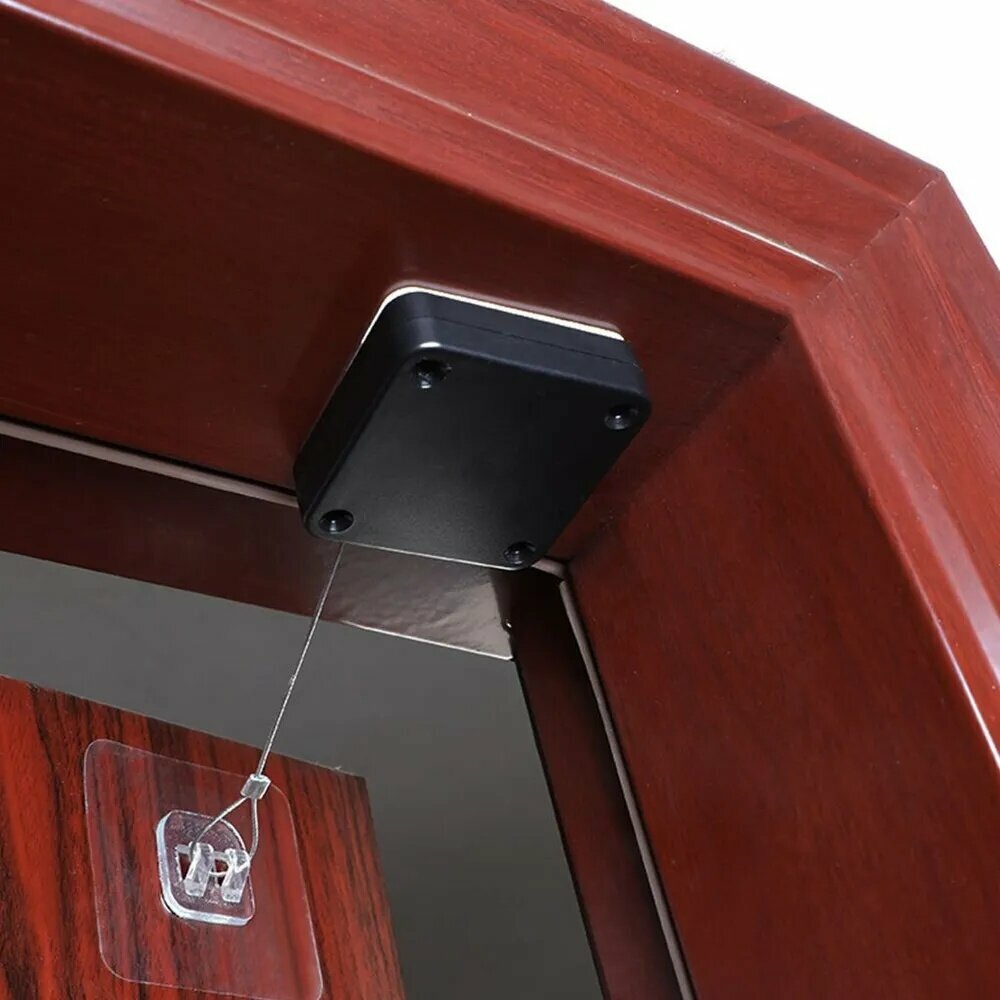 Дверная фурнитура и замки, Бытовой автоматический доводчик дверей без продавливания-усилие натяжения 500 черный