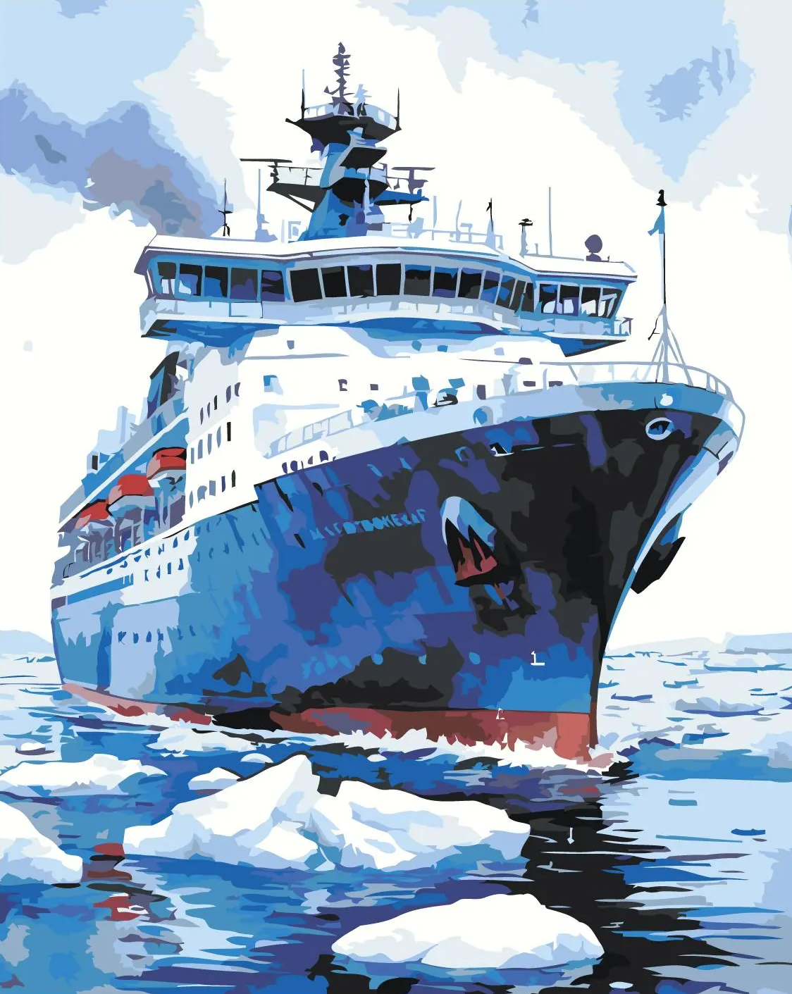 Картина по номерам "Ледокол" 40х50 см, хлопковый холст на подрамнике, акрил, 000 Art Hobby Home