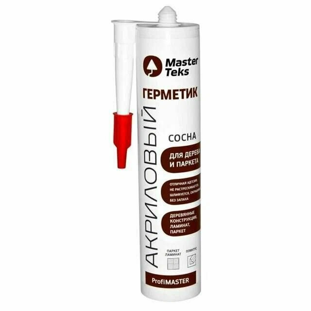 Герметик MasterTeks PROFIMASTER, акриловый, для дерева и паркета, сосна, 290 мл