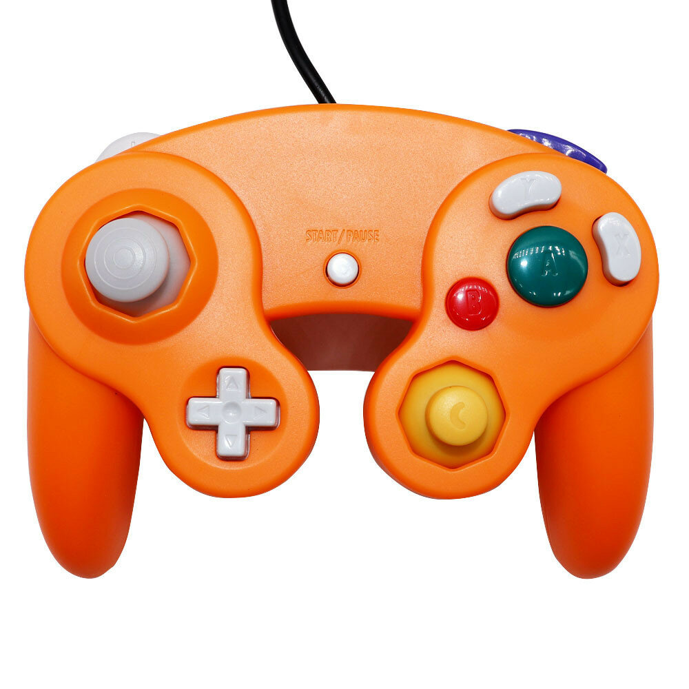 Контроллер ngc gamecube с улучшенной вибрацией и эргономичным дизайном для максимального комфорта оранжевый