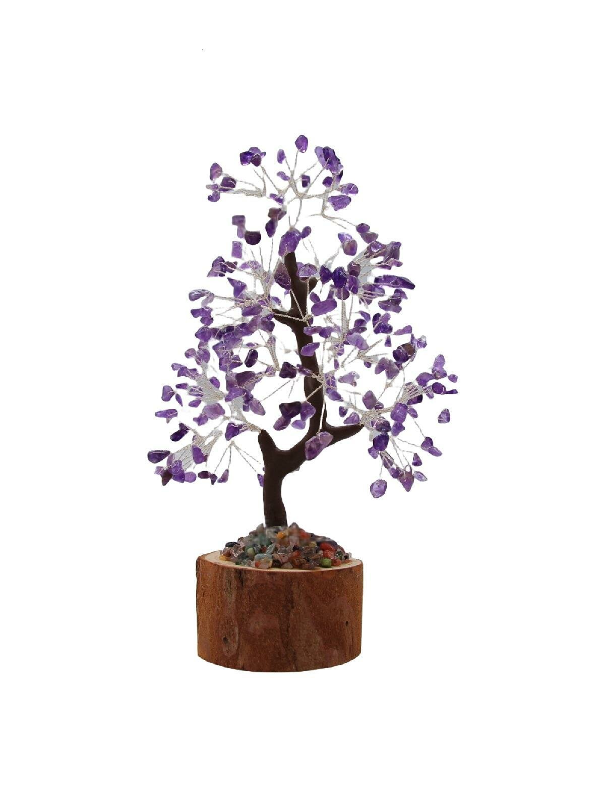 Аметисты Хрустальные деревья Денежные деревья Фэншуй Натуральные Кристаллы Медяки на каменной основе