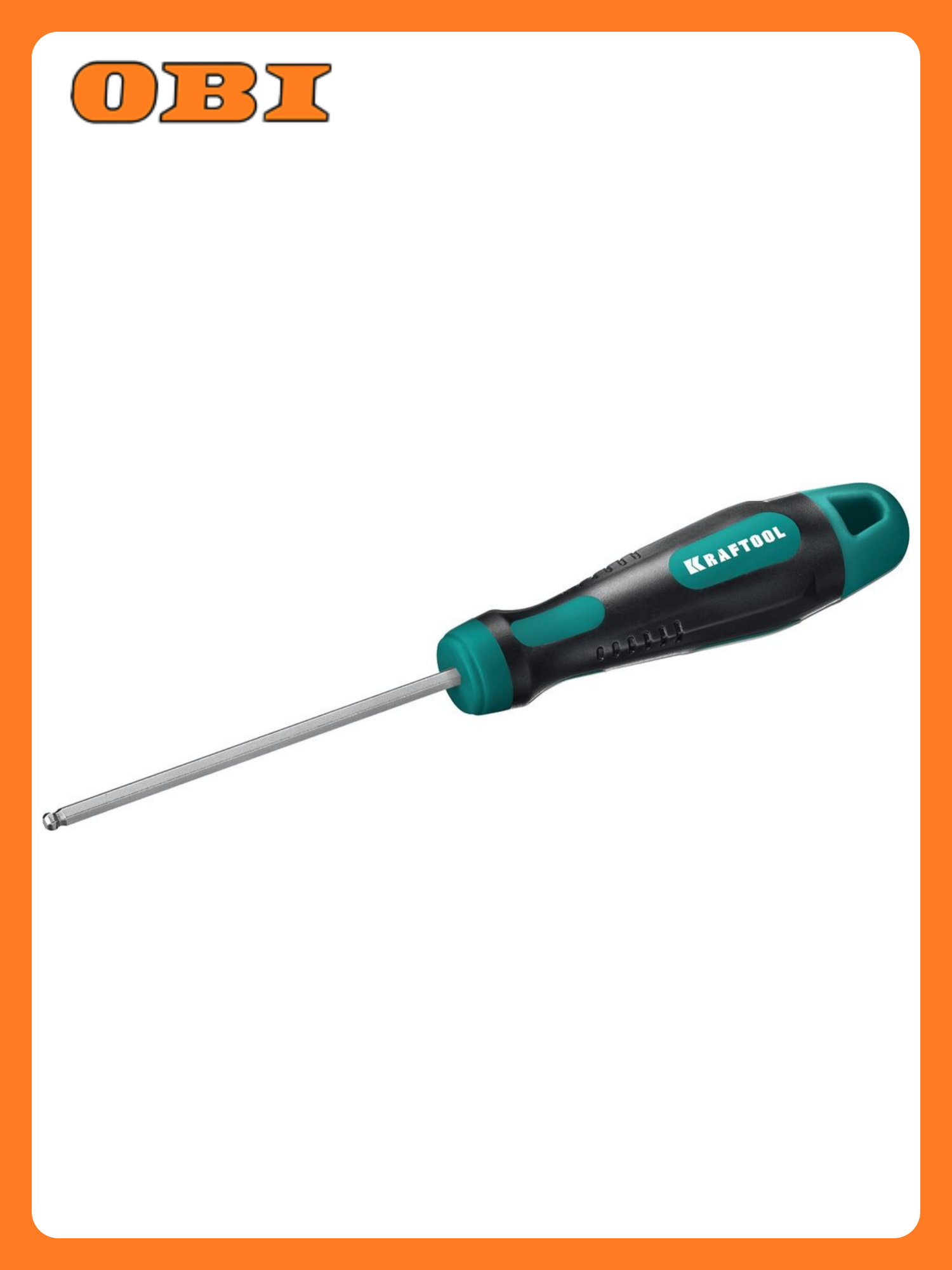 Отвертка слесарная Kraftool X-Drive, Cr-Mo, HEX Ball 3, 75мм